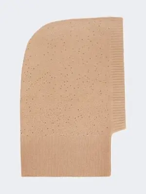 Max Mara Cashmere And Rhinestone Embellished Balaclava - Camel