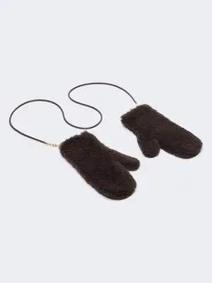 Max Mara Alpaca And Wool Teddy Fabric Mittens