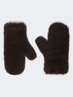 Max Mara Alpaca And Wool Teddy Fabric Mittens