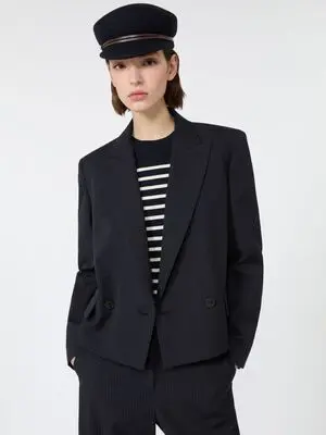 Max Mara Wool And Cotton Gabardine Blazer