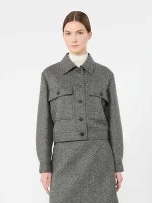 Max Mara Cropped Wool Blend Jacket
