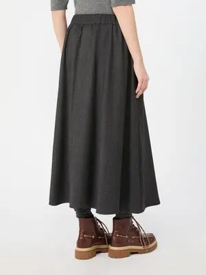 Max Mara Stretch Wool Flannel Skirt