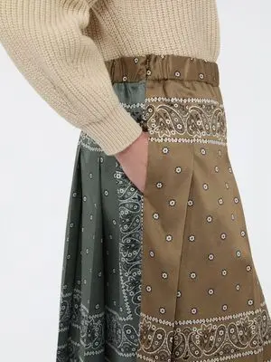 Max Mara Printed Twill And Cotton Drill Skirt