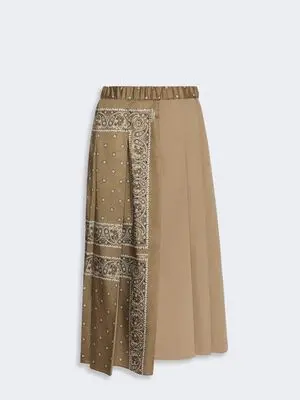 Max Mara Printed Twill And Cotton Drill Skirt
