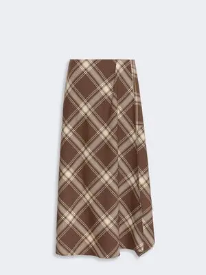 Max Mara Wool Twill Skirt - Brown