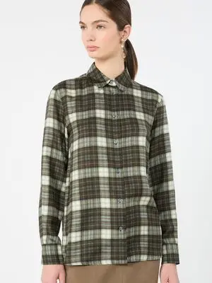 Max Mara Checked Silk Twill Shirt