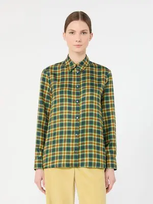 Max Mara Checked Silk Twill Shirt