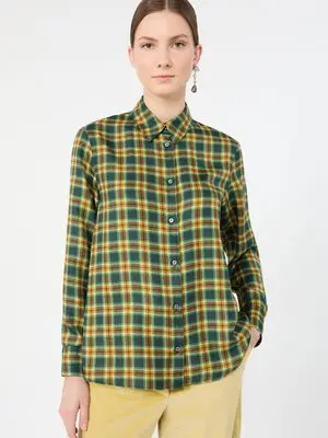 Max Mara Checked Silk Twill Shirt