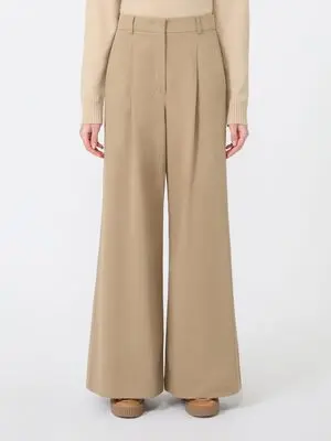 Max Mara Wide Trousers In Cotton Drill