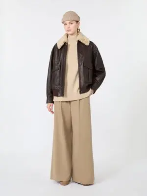 Max Mara Wide Trousers In Cotton Drill