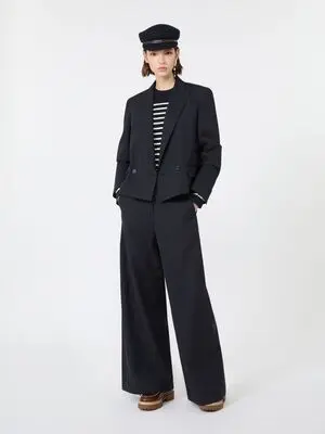 Max Mara Wool And Cotton Gabardine Trousers