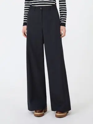 Max Mara Wool And Cotton Gabardine Trousers