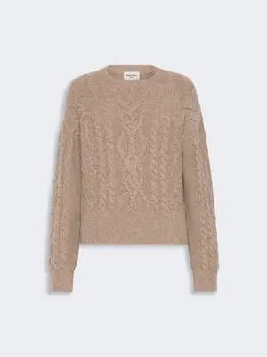 Max Mara Cable Knit Wool Yarn Jumper - Hazelnut Brown