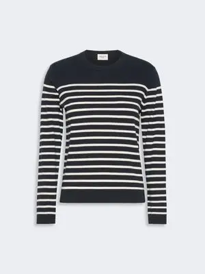 Max Mara Silk And Wool Yarn Sweater - Navy