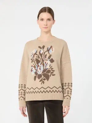 Max Mara Loose Jumper In Wool Jacquard