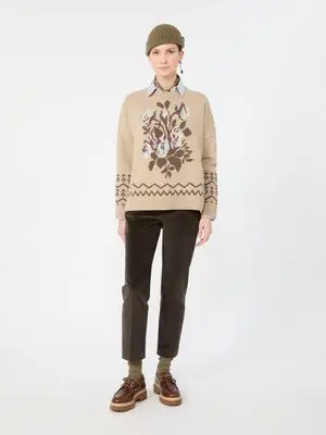 Max Mara Loose Jumper In Wool Jacquard