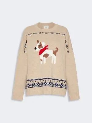 Max Mara Loose Jumper In Wool Jacquard - Sand