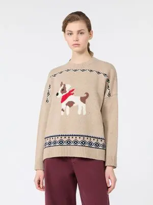 Max Mara Loose Jumper In Wool Jacquard