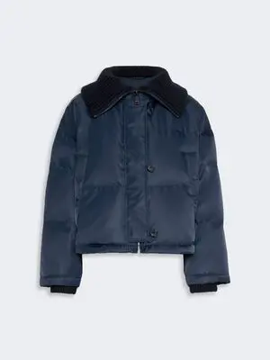 Max Mara Water-repellent Technical Twill Down Jacket - Navy