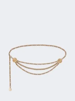 Max Mara Jeweled Metal Belt - Gold