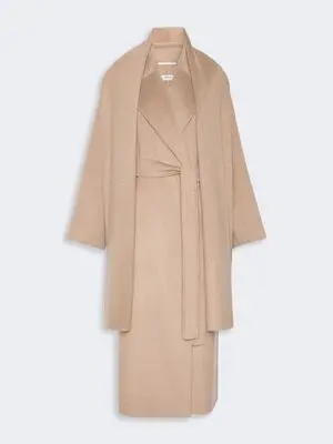 Max Mara Double Wool And Cashmere Robe Coat - Clay