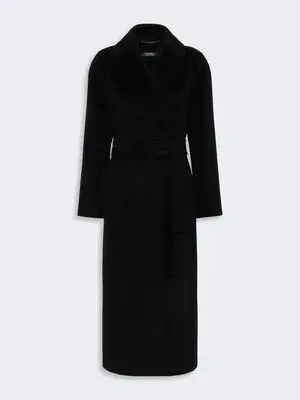 Max Mara Wool And Cashmere Coat With Belt - Black