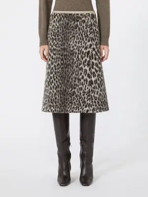 Max Mara Jacquard Wool And Alpaca Calf-length Skirt