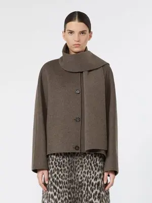 Max Mara Cropped Wool Broadcloth Jacket