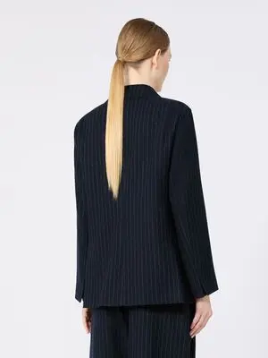 Max Mara Double-breasted Pinstripe Wool Jacket