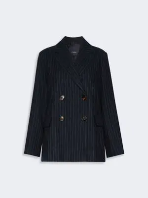 Max Mara Double-breasted Pinstripe Wool Jacket