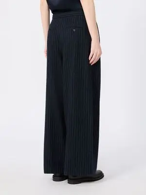 Max Mara Chalk-stripe Wool Trousers