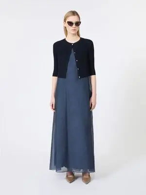 Max Mara Cotton And Silk Voile Flared Dress