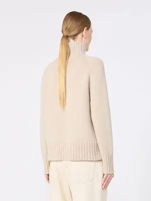 Max Mara Wool & Cashmere Yarn High Neck Sweater - Albino