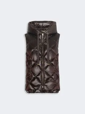 Max Mara Regular Water-repellent Canvas Padded Gilet - Brown