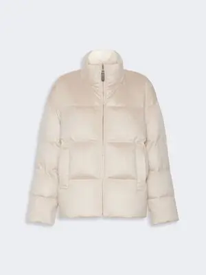 Max Mara Short Reversible Cashmere Puffer Jacket - Albino