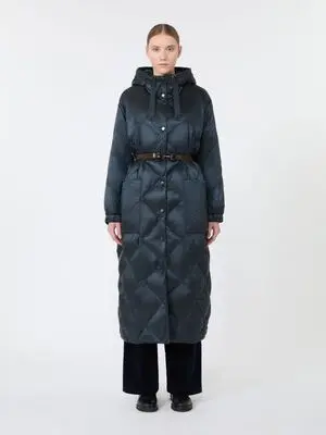 Max Mara Long Puffer In Quilted Water-repellent Fabric