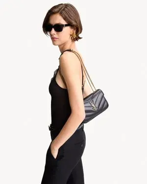 Saint Laurent Loulou Mini In Lambskin - Black