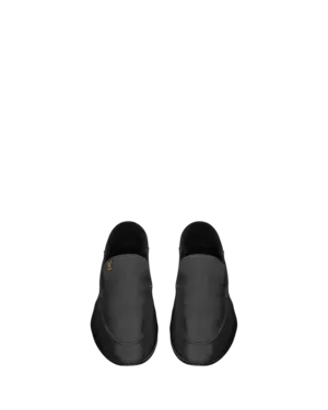 Saint Laurent Alain Slippers In Smooth Leather - Black