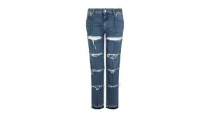 Alexander McQueen Straightleg Distressed Jeans - Blue