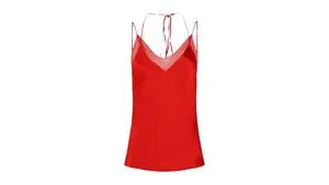 FERRAGAMO Satin Vneck Camisole - Red