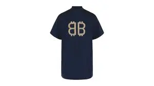 Balenciaga Cryptoprint Vintage Cotton T-shirt - Washed Blue