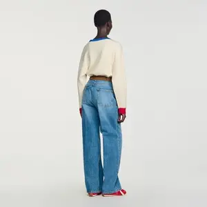 Sandro Straight Jeans With Leather Belt