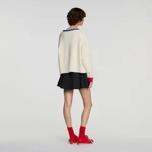 Sandro Contrast Trim Wool Sweater
