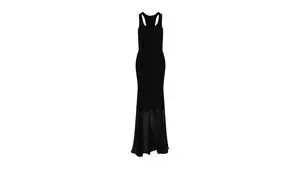 Givenchy Ribbed Bustier Mesh Maxi Dress