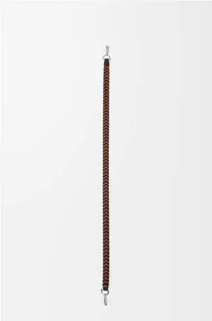 Loewe Woven Strap In Leather - Black/squirrel
