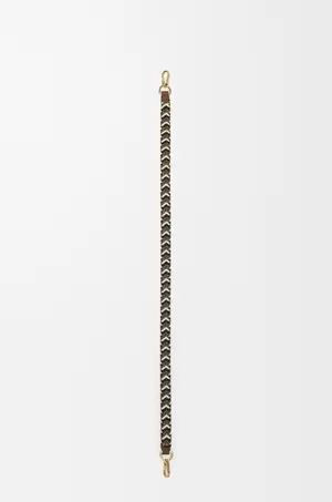 Loewe Woven Leather Strap With Geometric Pattern - Brown/white