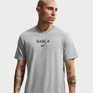 Nike Fc Barcelona Soccer T-shirt - Grey