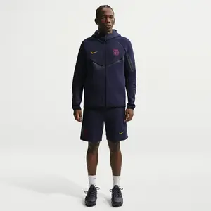 Nike Fc Barcelona Tech Fleece Soccer Shorts - Blue