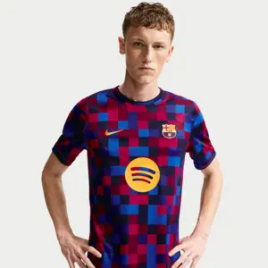 Nike Fc Barcelona Home Dri-fit Soccer Pre-match Top - Red