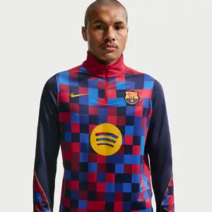 Nike Fc Barcelona Strike Home Dri-fit Soccer Pre-match Knit Drill Top - Red
